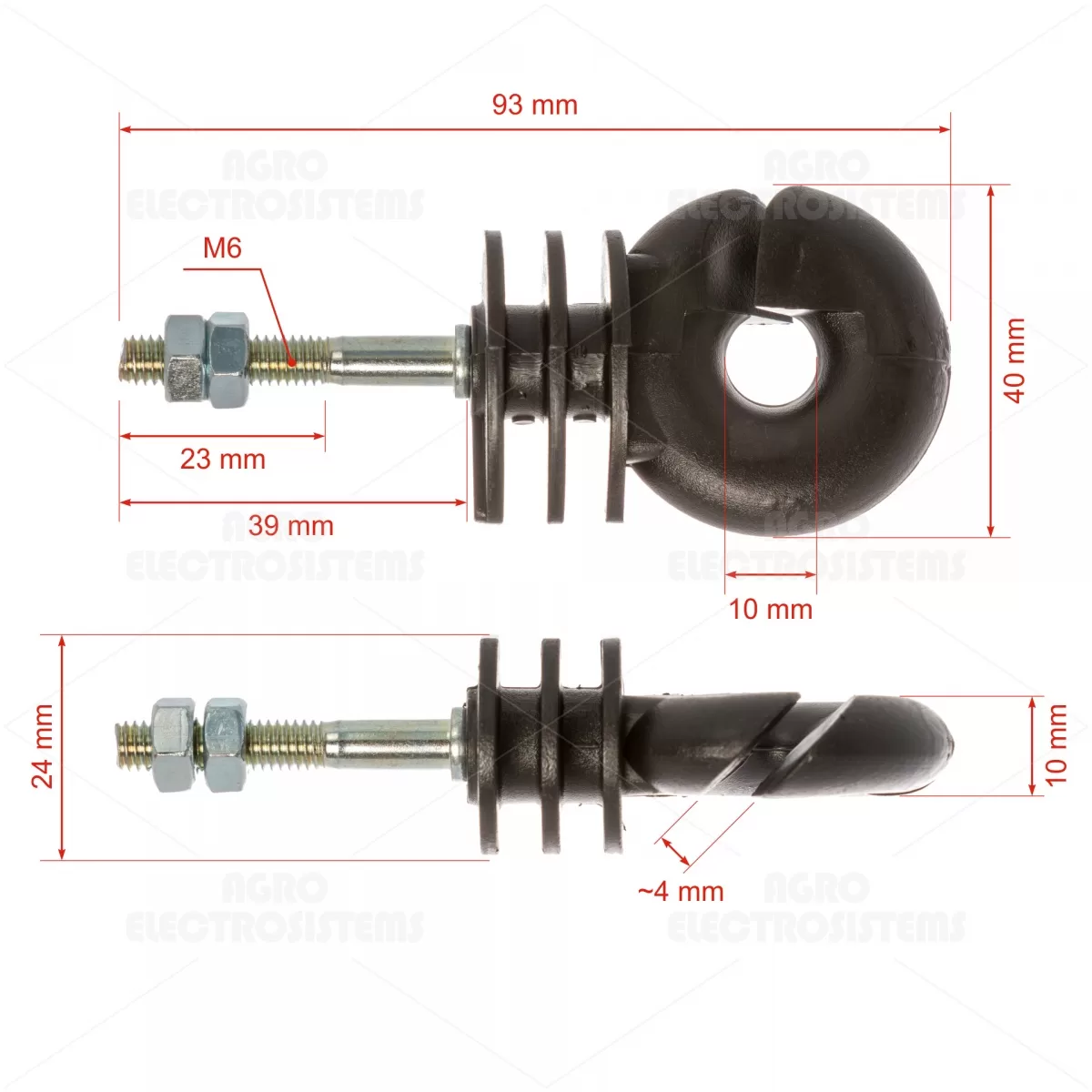 Izolator inelar cu picior metric M6 - AgroZootehnie.md